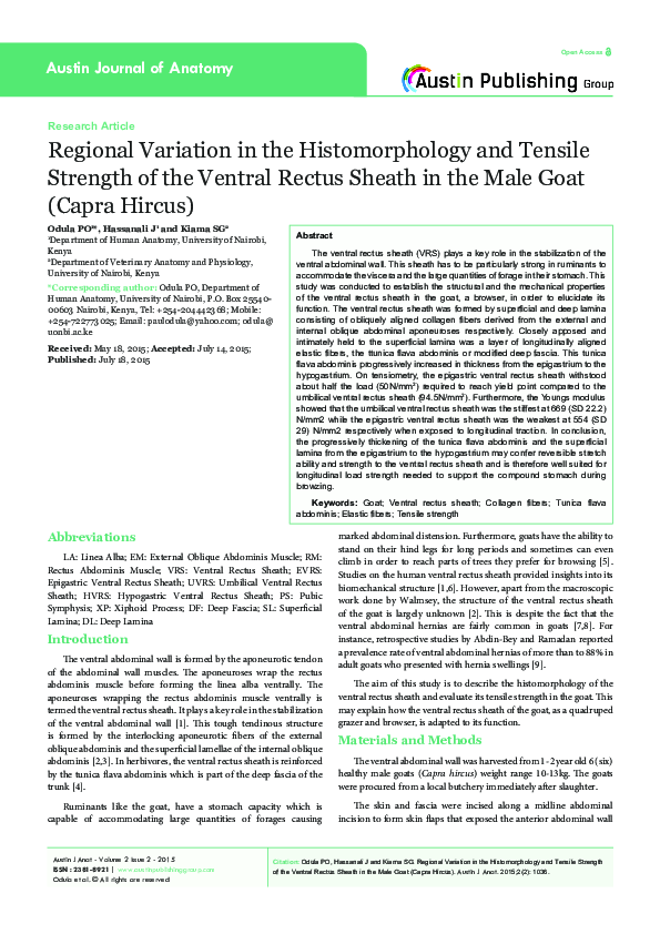 (PDF) Regional variation in the histomorphology and tensile strength of ...