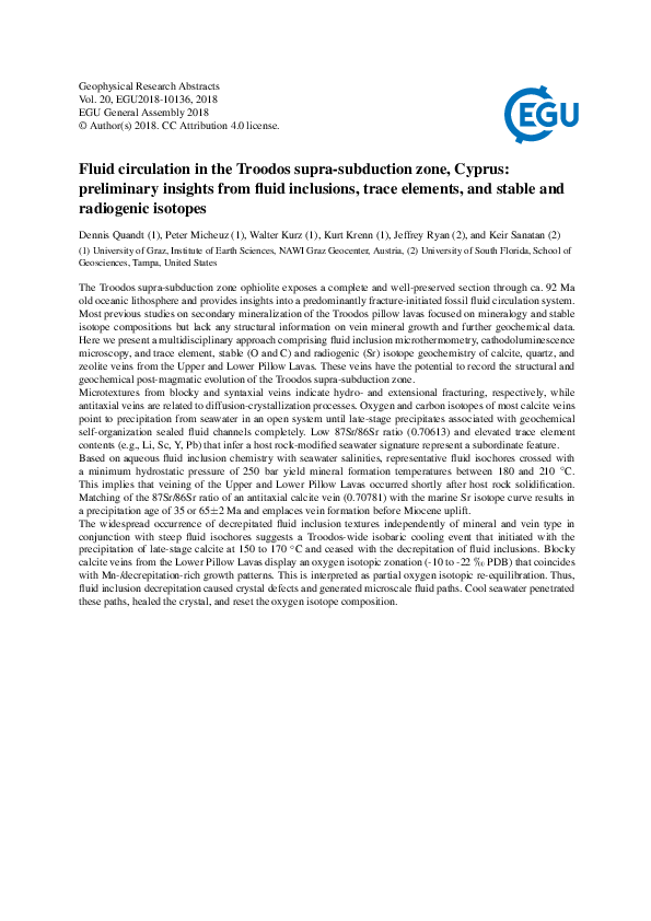 (PDF) Fluid circulation in the Troodos supra-subduction zone, Cyprus ...