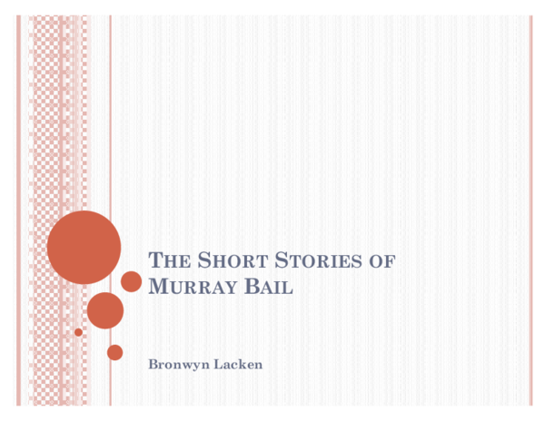 (PPT) The Short Stories of Murray Bail