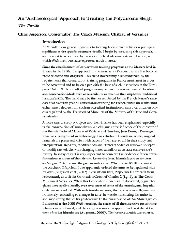 (PDF) An 'Archaeological' Approach to Treating the Polychrome Sleigh ...