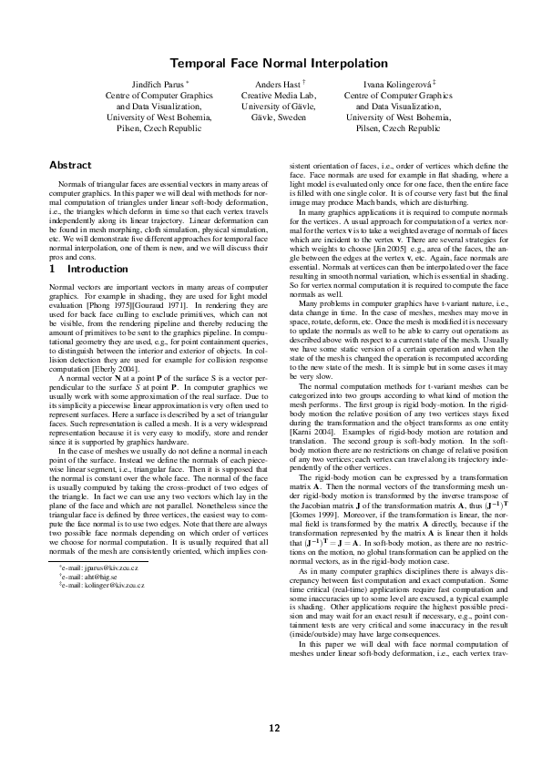 (PDF) Temporal face normal interpolation