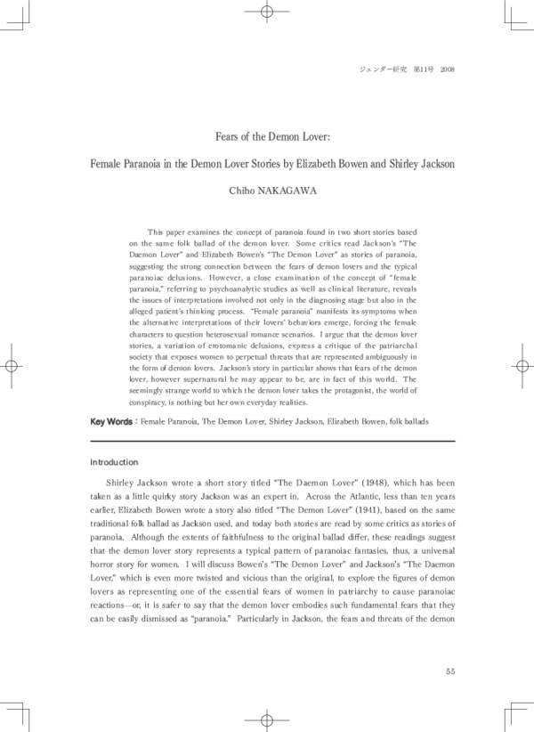 (PDF) Fears of the Demon Lover: Female Paranoia in the Demon Lover ...