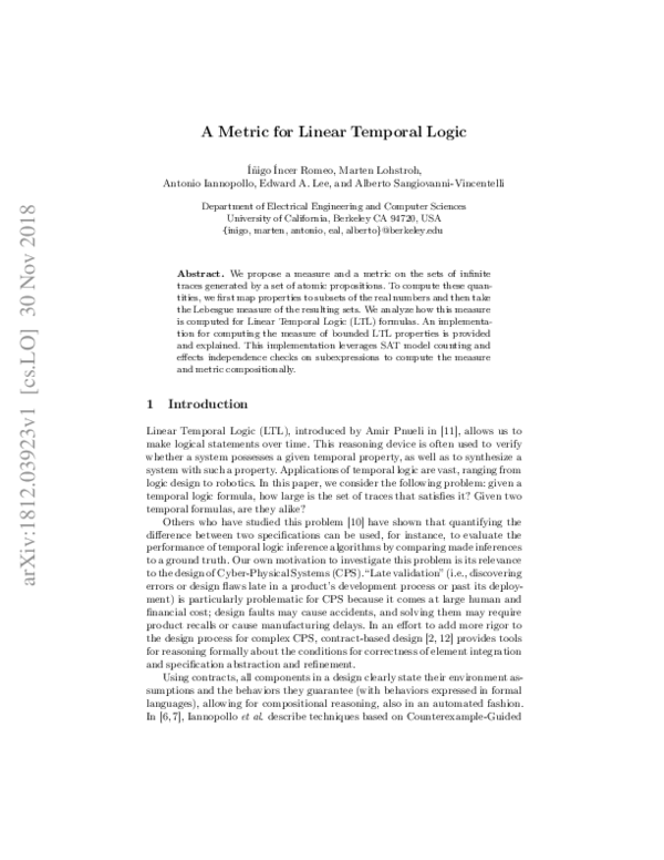 (PDF) A Metric for Linear Temporal Logic