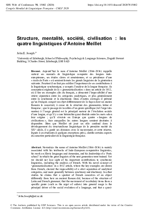 (PDF) Structure, mentalité, société, civilisation : les quatre ...