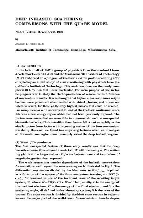 (PDF) Deep inelastic scattering: Comparisons with the quark model