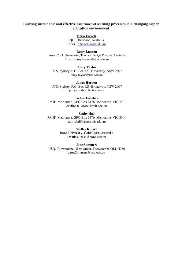 (PDF) Building sustainable and effective assurance of learning process ...