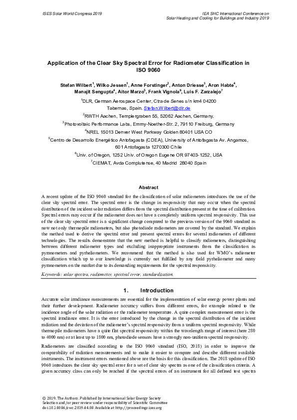 (PDF) Application of the Clear Sky Spectral Error for Radiometer ...