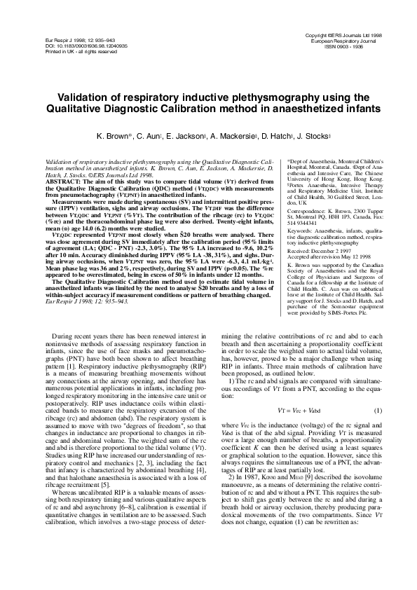 (PDF) Validation of respiratory inductive plethysmography in people ...