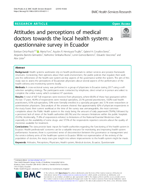 (PDF) Attitudes and perceptions of medical doctors towards their jobs ...