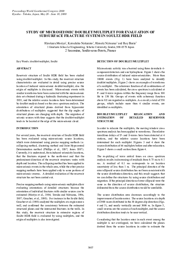 (PDF) Study of Microseismic Doublet/Multiplet for Evaluation of ...