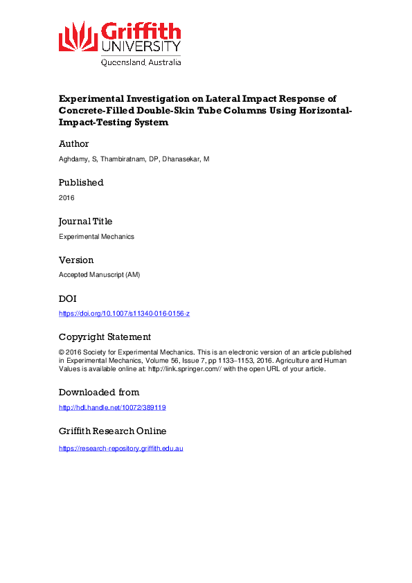 (PDF) Experimental Investigation on Lateral Impact Response of Concrete ... (PDF) Experimental Investigation on Lateral Impact Response of Concrete ...