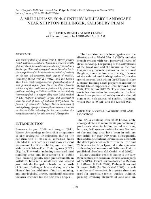 (PDF) A MULTI-PHASE 20th-CENTURY MILITARY LANDSCAPE NEAR SHIPTON ...
