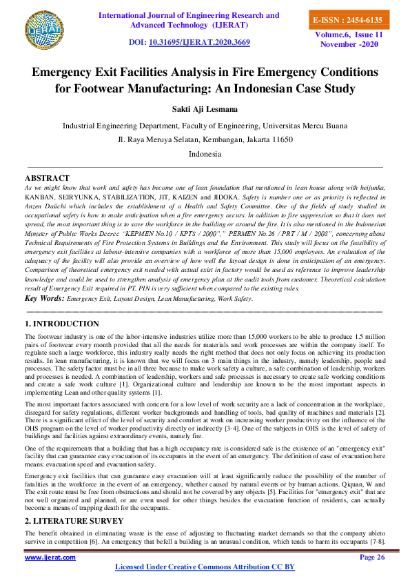 (PDF) Emergency Exit Facilities Analysis in Fire Emergency Conditions ...