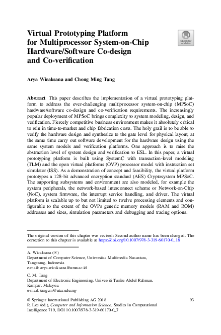 Pdf Virtual Prototyping Platform For Multiprocessor System On Chip Hardwaresoftware Co Design