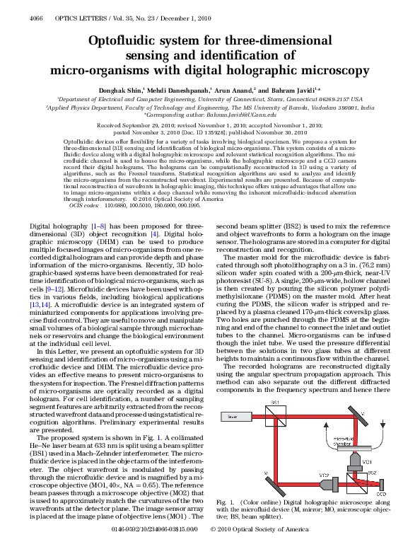 (PDF) Optofluidic system for three-dimensional sensing and ...