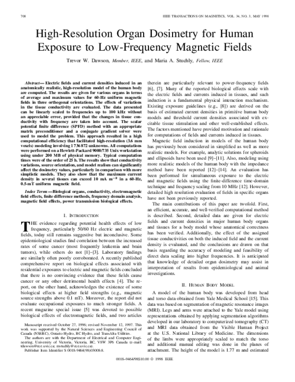 (PDF) High-resolution organ dosimetry for human exposure to low ...