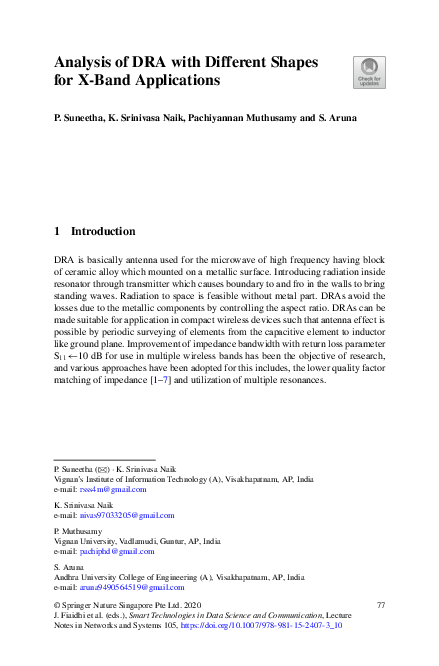 (PDF) Analysis of DRA with Different Shapes for X-Band Applications