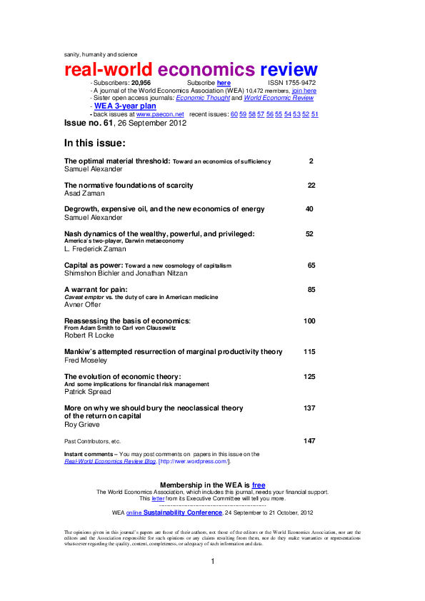 (PDF) Real-World Economics Review
