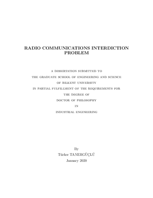 Pdf Radio Communications Interdiction Problem
