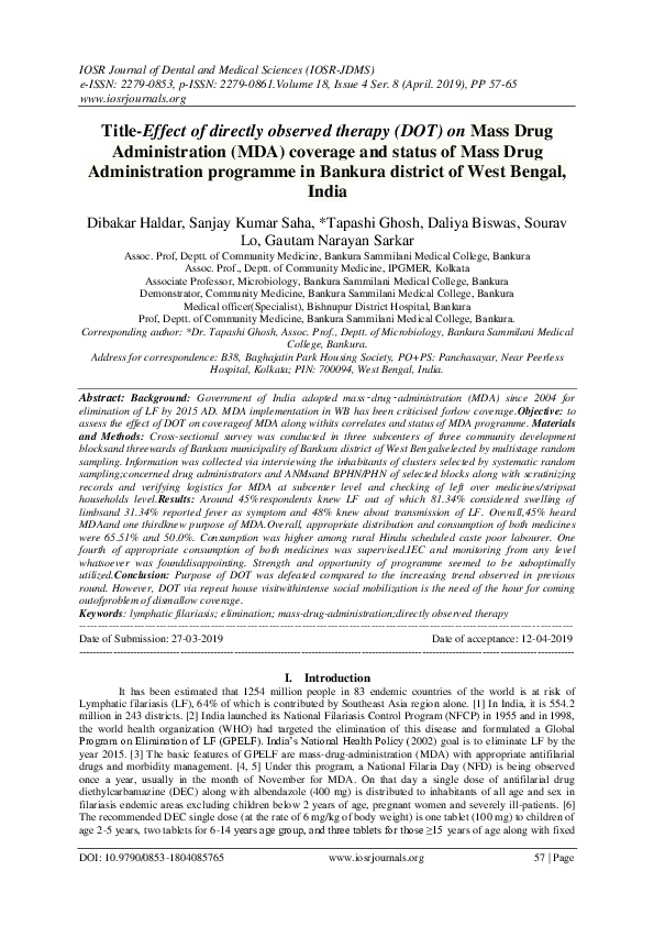 (PDF) Title-Effect of directly observed therapy ( DOT ) on Mass Drug ...