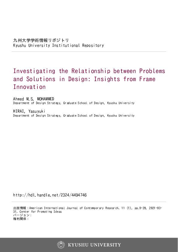 (PDF) Investigating the Relationship between Problems and Solutions in ...