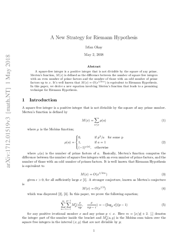 (PDF) A New Strategy for Riemann Hypothesis