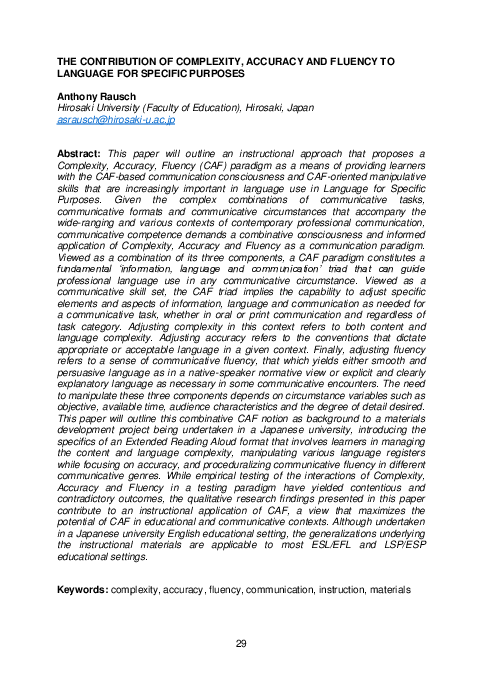 (PDF) The Contribution of Complexity, Accuracy and Fluency to Language ...