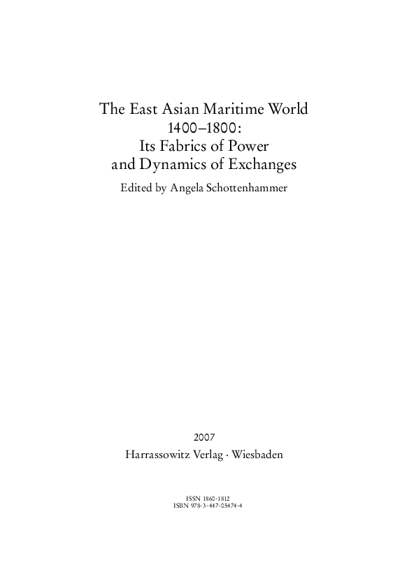 (PDF) The East Asian maritime world 1400-1800 : its fabrics of power ...