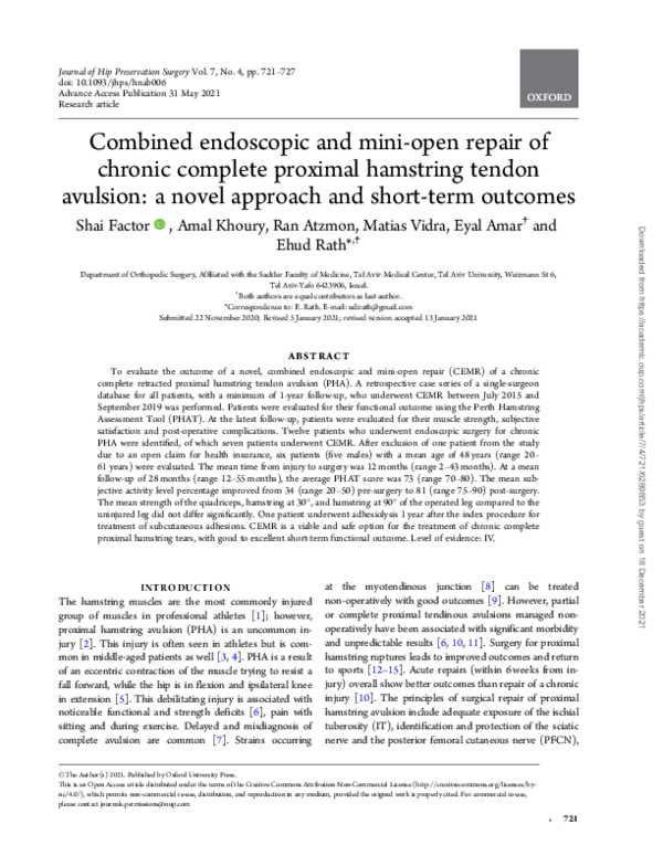 (PDF) Combined endoscopic and mini-open repair of chronic complete ...