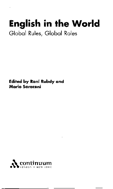 (PDF) English in the World: Global Rules, Global Roles | Rani Rubdy ...