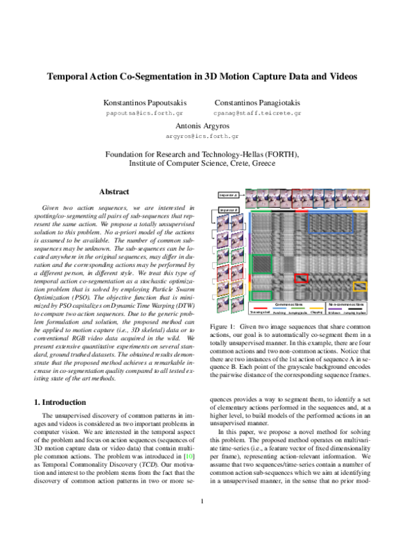 (PDF) Unsupervised Temporal Co-Segmentation of Action Sequences