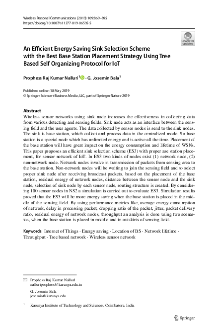 (PDF) An Efficient Energy Saving Sink Selection Scheme with the Best Base Station Placement ...
