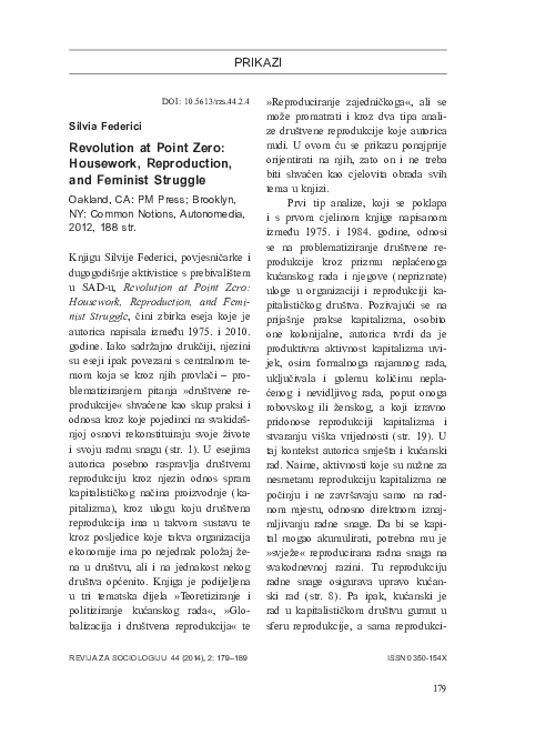 (PDF) Silvia Federici, Revolution at Point Zero: Housework ...