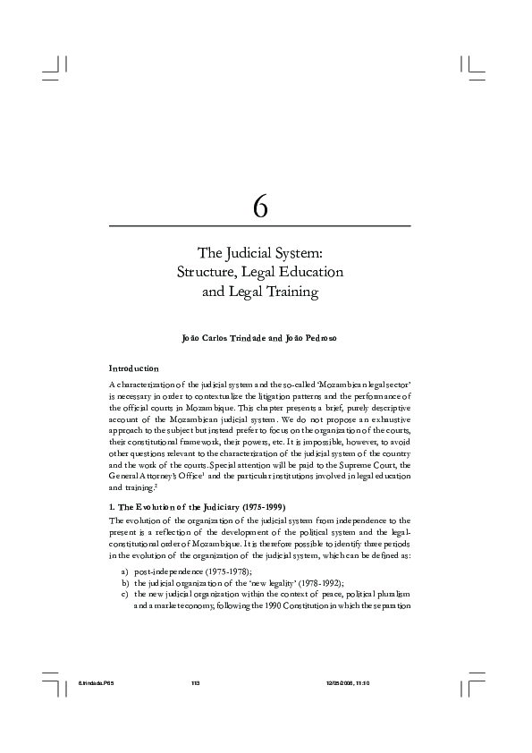 (PDF) The Judicial System: Structure, Legal Education and Legal Training