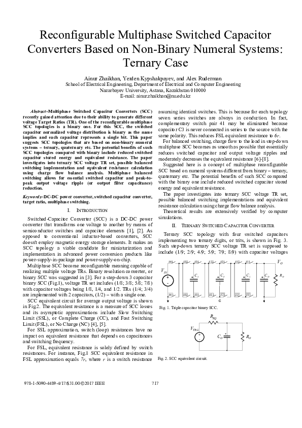 (PDF) Reconfigurable Multiphase Switched Capacitor Converters based on non-binary numeral ...