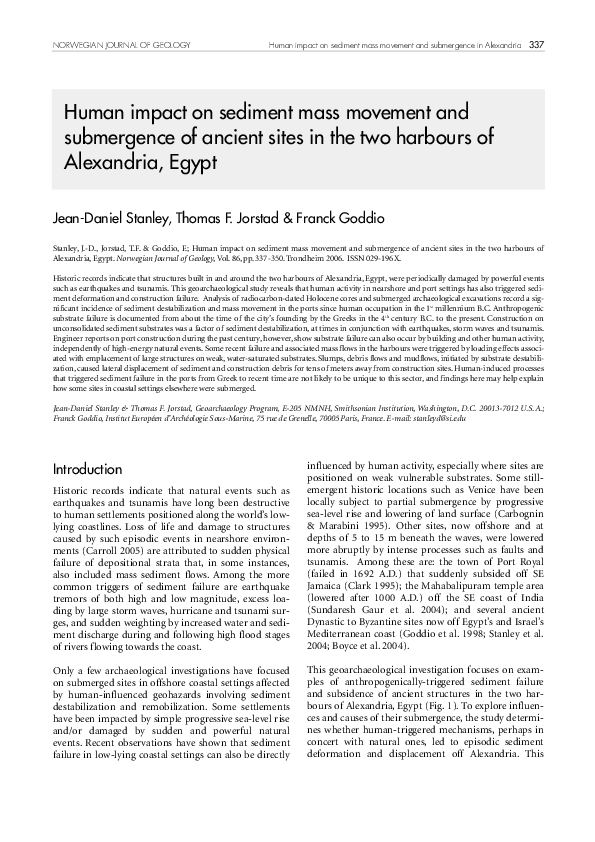 (PDF) Human impact on sediment mass movement and submergence of ancient ...