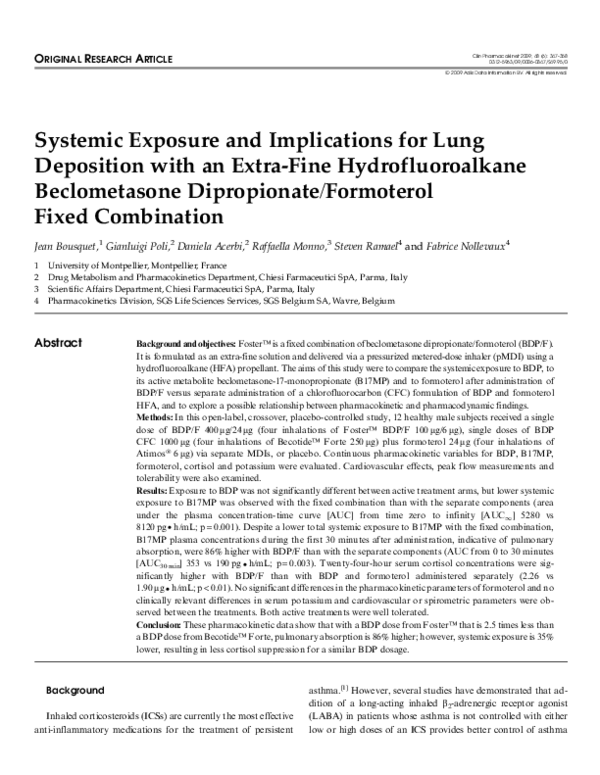 (PDF) Systemic Exposure and Implications for Lung Deposition with an Extra-Fine ...