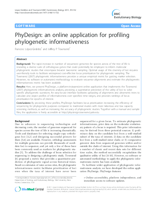 (PDF) PhyDesign: an online application for profiling phylogenetic ...