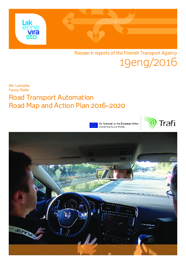 (PDF) Road Transport Automation: Road Map and Action Plan 2016-2020