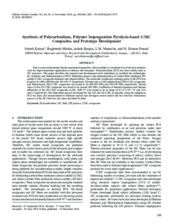 (PDF) Synthesis of Polycarbosilane, Polymer Impregnation Pyrolysis ...