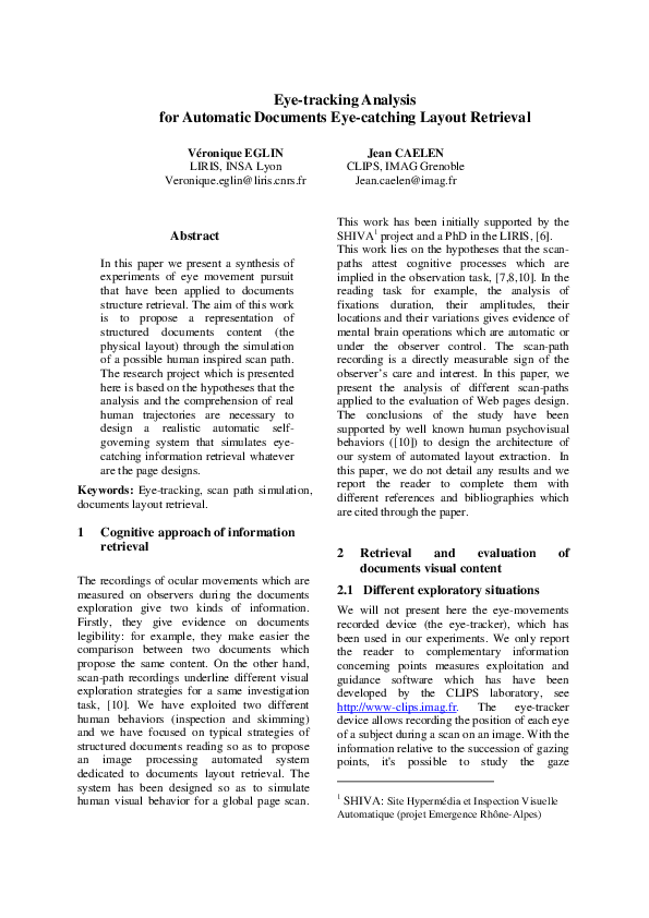 (PDF) Eye-tracking Analysis for Automatic Documents Eye-catching Layout ...