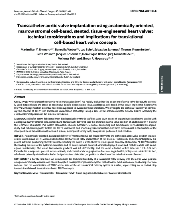 (PDF) Transcatheter aortic valve implantation using anatomically ...