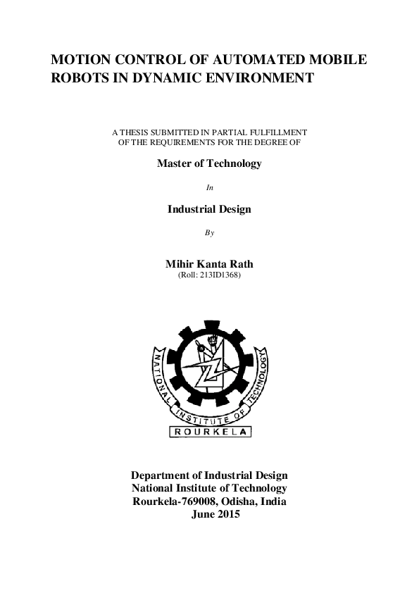 Motion Control Of Automated Mobile Robots In Dynamic Environment