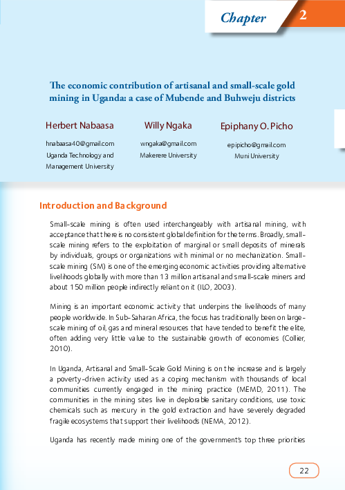 (PDF) The economic contribution of artisanal and small-scale gold ...