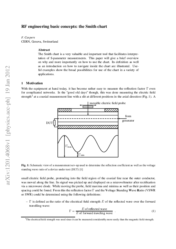 (PDF) RF engineering basic concepts: the Smith chart
