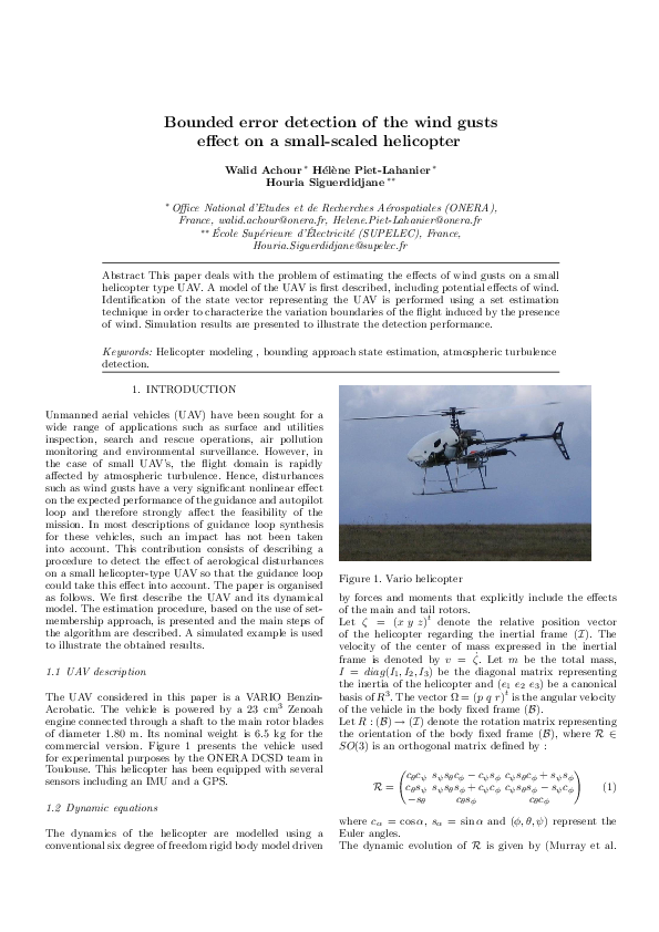 (PDF) Bounded error detection of the wind gusts effect on a small ...