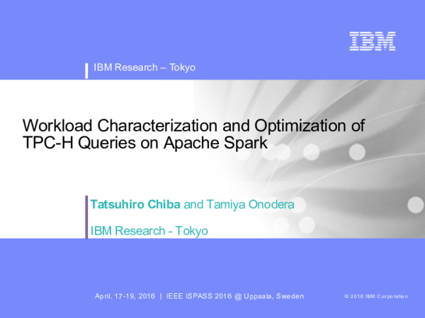 Pdf Workload Characterization And Optimization Of Tpc H Queries On