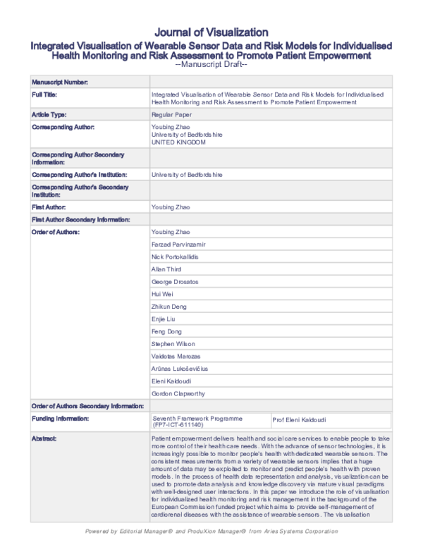 (PDF) Integrated visualisation of wearable sensor data and risk models ... (PDF) Integrated visualisation of wearable sensor data and risk models ...