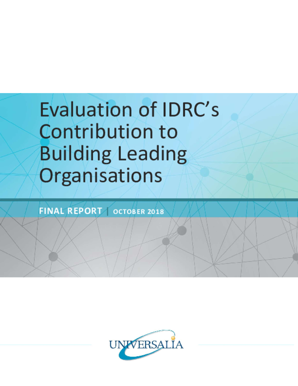 (PDF) Evaluation of IDRC's contribution to building leading ...