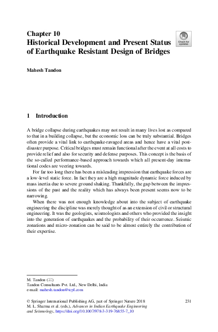 (PDF) Historical Development and Present Status of Earthquake Resistant ...